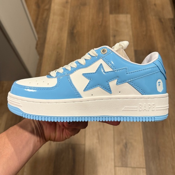 Bape | Shoes | Bapesta Lows Patent Leather Blue 222 Mens Size 75 | Poshmark